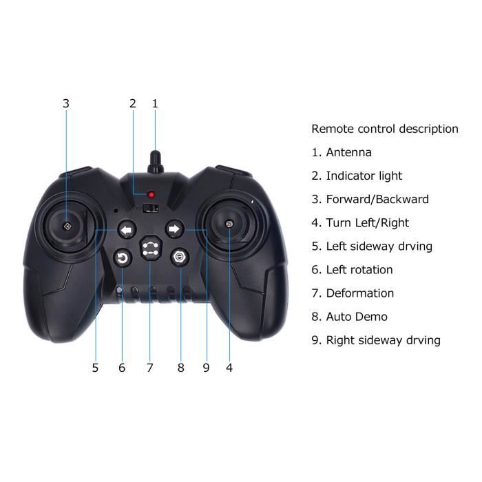 Voiture de cascade télécommandée induction 1:16 - VGEBY - Noir - 2 modes de déformation ...