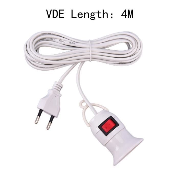 PIED DE LAMPE,B--Cordon de base de lampe E27 à UL-VDE, support de prise, adaptateur ...