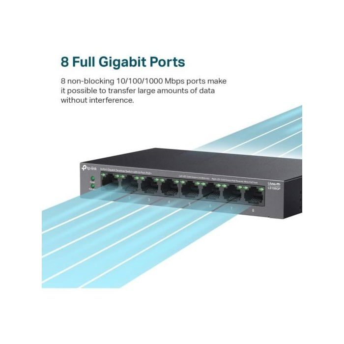 Switch autonome - TP-LINK - LiteWave LS108GP - 8 ports Gigabit - Poe+ ...