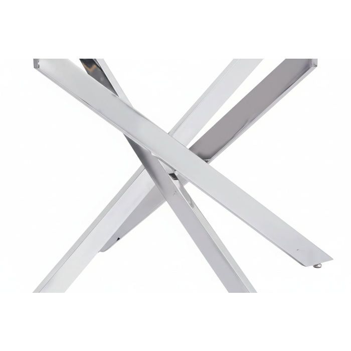 Table Repas JESSICA XXL Chrome et plateau en verre TRANSPARENT 180 cm 6 ...