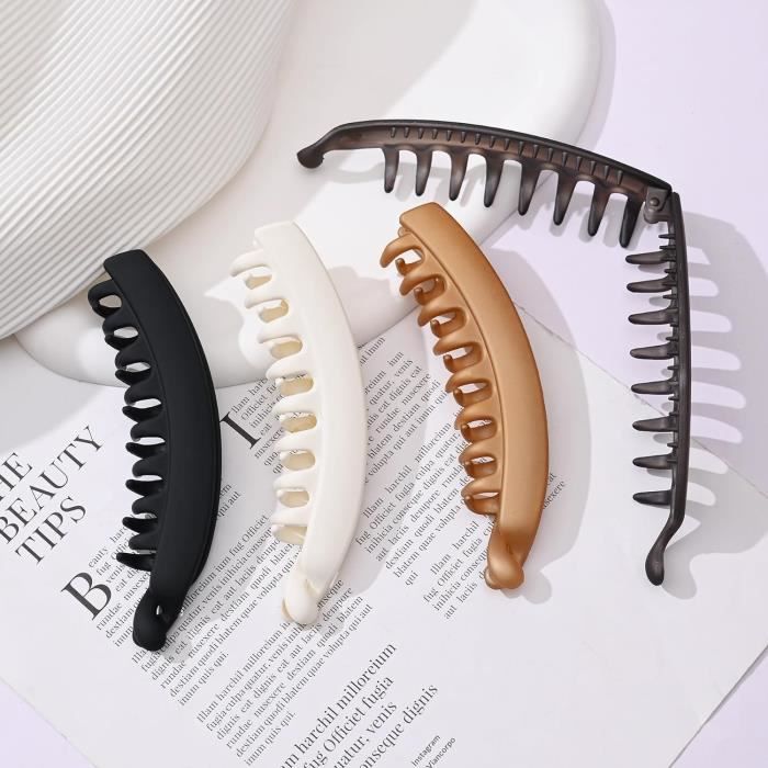Lot De 4 Grandes Pinces À Cheveux Banane Pour Femmes Rétro Jolies ...