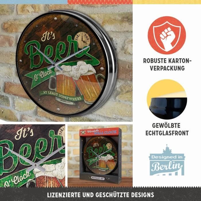 Horloge Rétro, Beer O' Clock–Idée De Cadeau Pour Fans De Bière ...