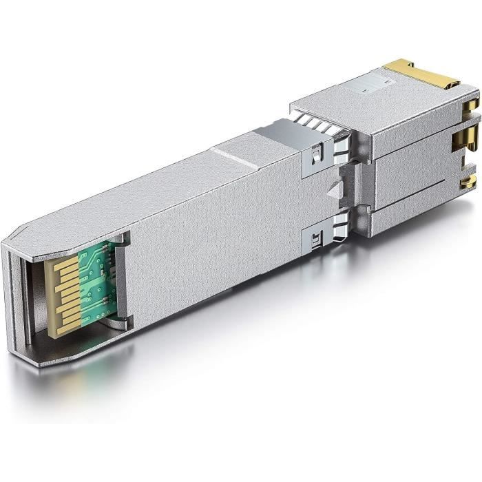 1-2.5-5-10Gb Sfp+ Rj45 Transceiver, Module Cuivre Ethernet Sfp+ 10 Gbase-T, Compatible Avec ...