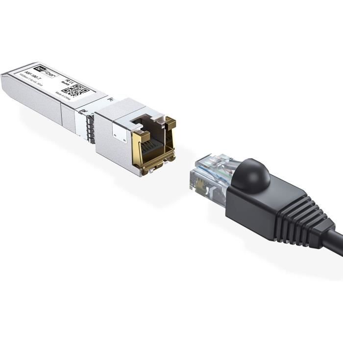 1-2.5-5-10Gb Sfp+ Rj45 Transceiver, Module Cuivre Ethernet Sfp+ 10 Gbase-T, Compatible Avec ...
