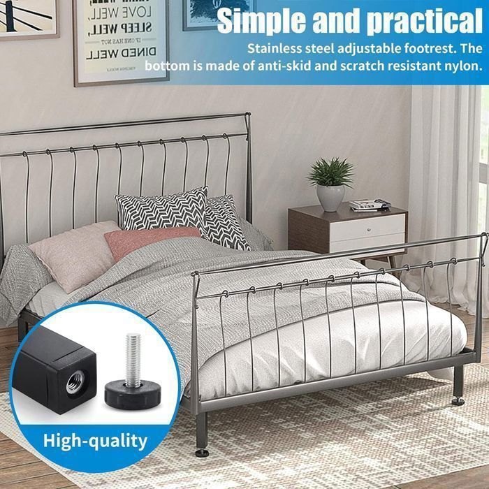 4Pcs Pied de Lit à Visser Metal Hauteur 30 cm Pieds pour Sommier à ...