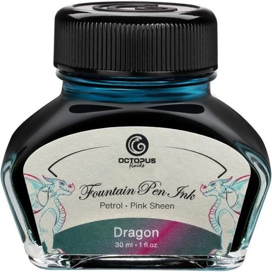 Dragon Sheen Ink Stylo Plume En Verre Encre Sheen Bleu Pétrole 30 Ml ...