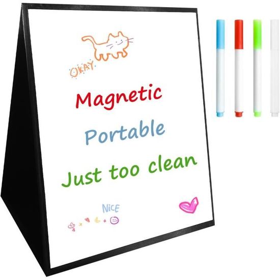 Petit Tableau Blanc Portable MagnéTique Double Face, Tableau Magnetique ...