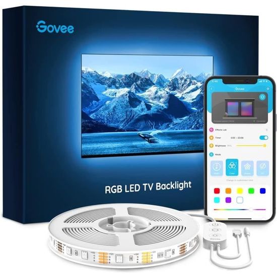 Ruban LED RGB TV 3m Bande Lumineuse avec Télécommande USB App ...