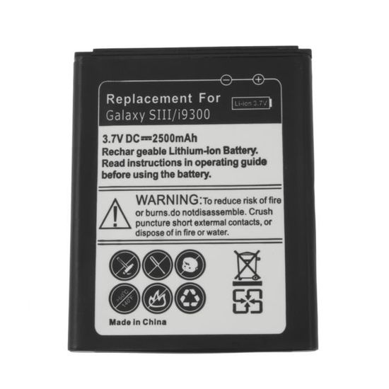 2500mAh Batterie rechargeable Pile Li-ion pour Samsung I9300 Galaxy S3 ...