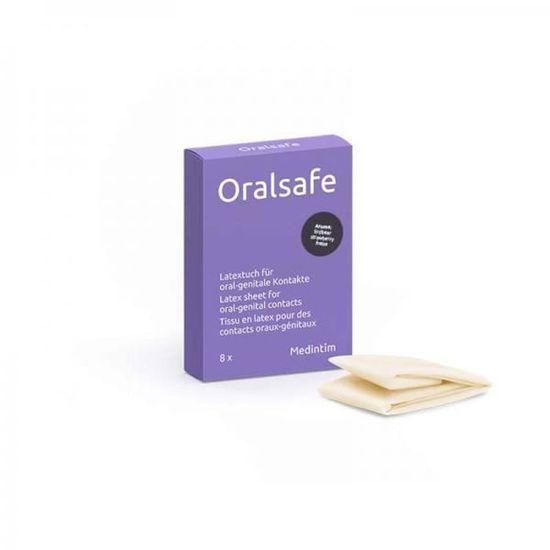 PRESERVATIF Boîte de 8 Oralsafe digue dentaire latex Medintim - neutre ...