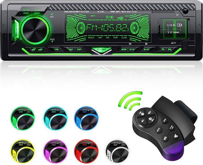 Autoradio Bluetooth Mains Libres, 1 Din Universel Pour Autoradio Bluetooth 5.0, Récepteur Radio ...