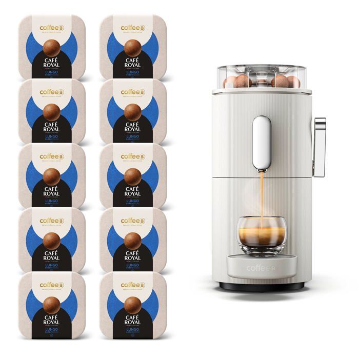 Machine à Café CoffeeB Globe Blanc + 90 Coffee Balls Lungo - 100% ...