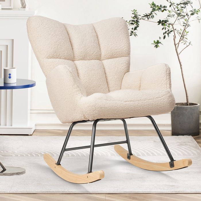 Fauteuil à Bascule, Rocking Chair, Fauteuil Allaitement avec Accoudoirs ...