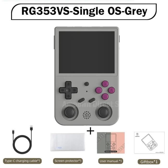 256G(35K Games) - Rg353vs gris - Console de jeux vidéo Portable, écran ...