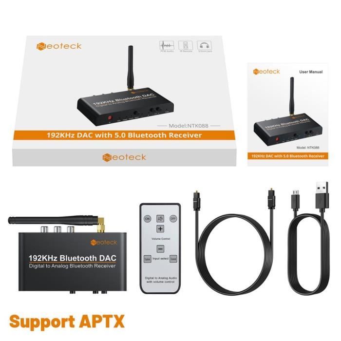 Support aptx Convertiseur Audio DAC 192KHz Compatible Bluetooth, prix ...