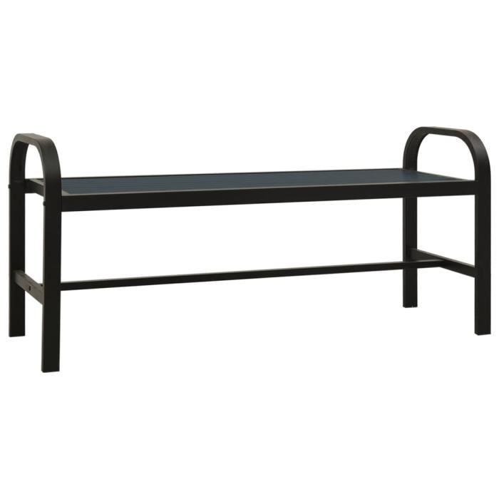 Banc de jardin - AKOZON - 124,5 cm - Acier et WPC - Résistant aux intempéries - Confortable ...