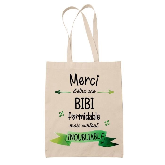 Tote Bag - Merci Bibi - Inoubliable - Coton Biologique - 10L - Éco-Responsable - Cdiscount ...