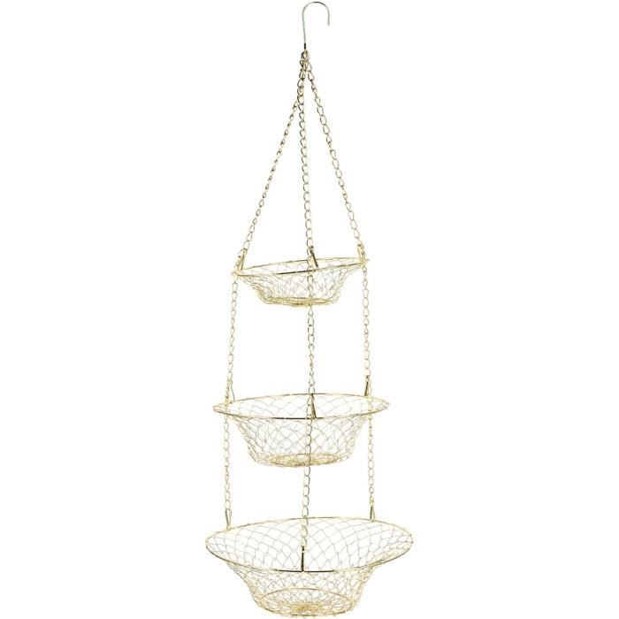 Panier À Fruits Suspendu À 3 Niveaux En Métal En Fonte Bol À Légumes ...