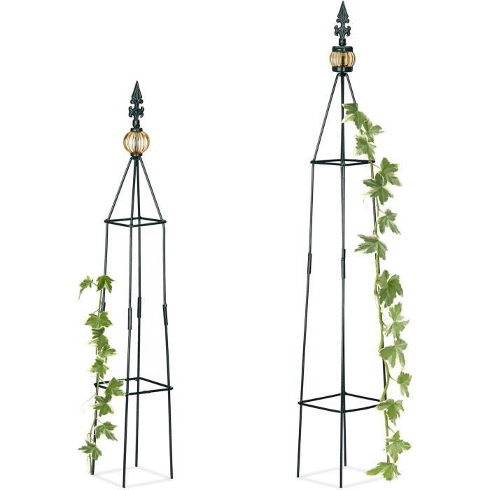 Tuteur jardin - A240 - Pyramide - Métal - Vert foncé - Set de 2 arceaux ...