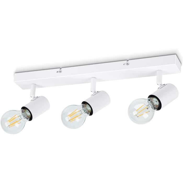 Plafonnier 3 Spots Orientable, Spot Plafonnier LED Blanc, Plafonnier ...