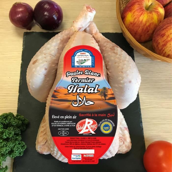2 Poulets Fermiers Label Rouge Halal - 2,8kg - Normandie - Cdiscount Au ...