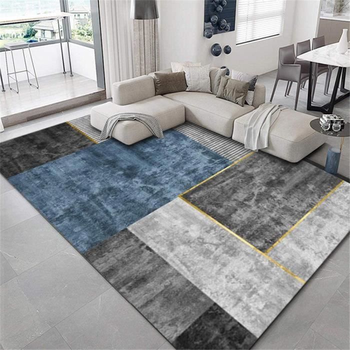 Tapis de Salon Salle à Manger Gris Bleu 120x160cm - Chambre ado Fille ...