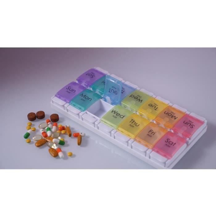 Pilulier Semainier 7 Jours 14 Compartiments, Pilulier Journalier 2 Fois ...