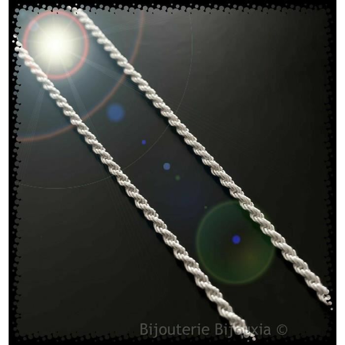 Chaîne Maille corde - Bijouxia - Argent Massif 925/1000 - 45 cm - 2 mm ...