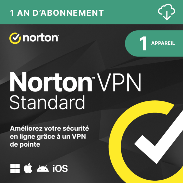 Norton VPN Standard pour 1 appareil - Abonnement de 1 an • Code d ...