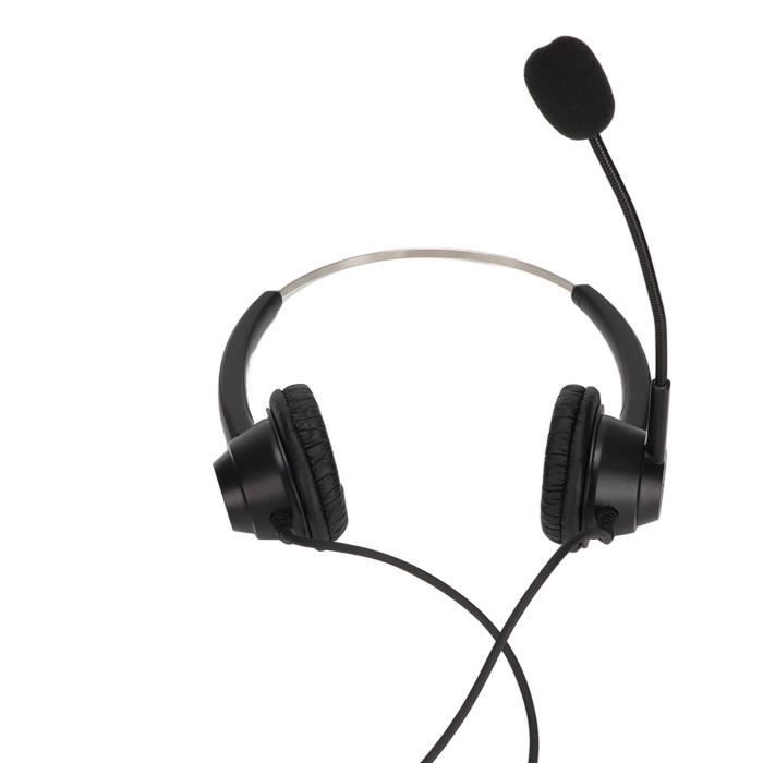 Fdit Casque de téléphone H360D‑PC Call Center Headset On Ear Casque d ...