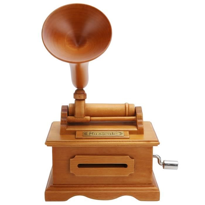 Fdit Boîte à musique à manivelle Gramophone boîte à musique Vintage ...