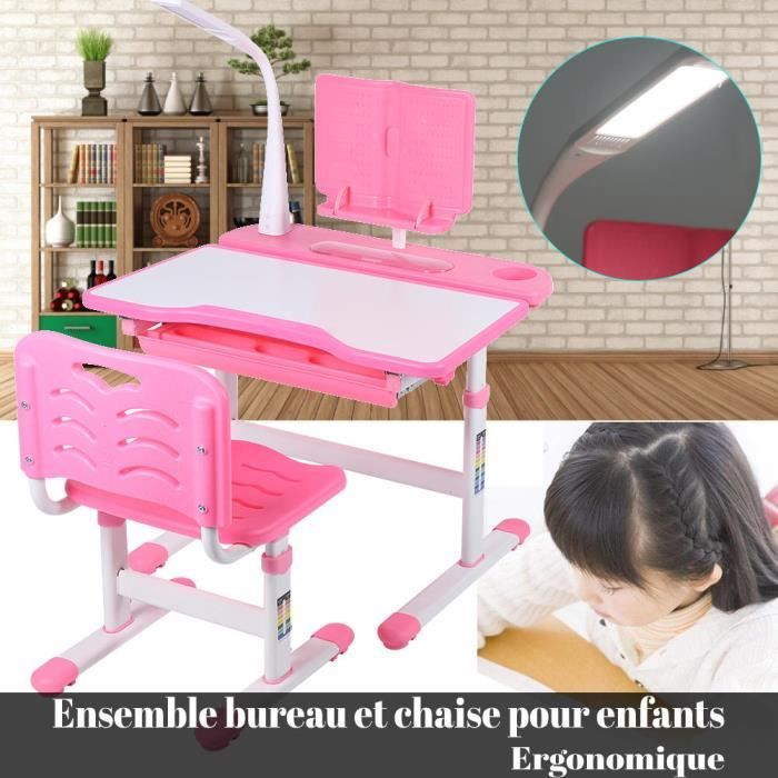 LIA Ensemble Bureau +chaise +lampe +support de lecture Durable réglable ...