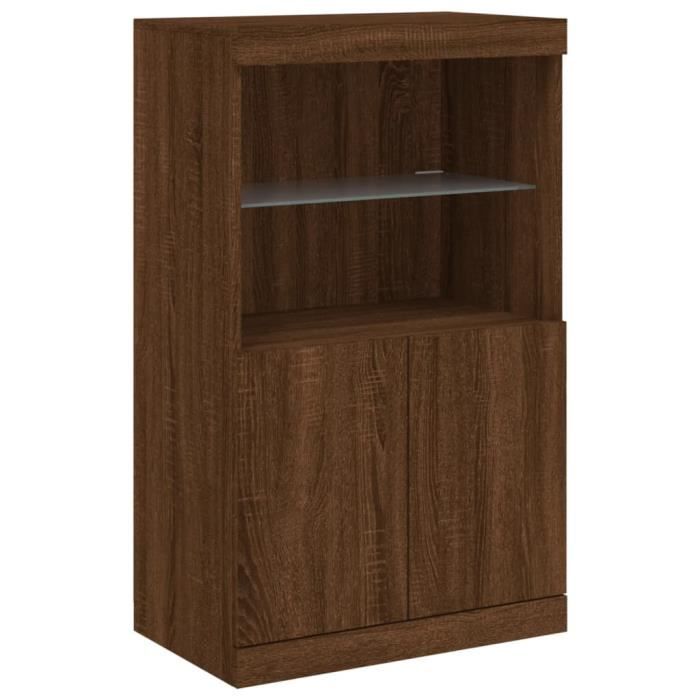 Mothinessto-Buffet avec lumières LED chêne marron 60,5x37x100 cm-DS188 ... Mothinessto-Buffet avec lumières LED chêne marron 60,5x37x100 cm-DS188 ...
