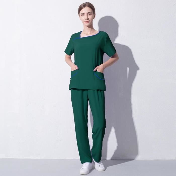 BLOUSE PROFESSIONNELLE Tshirt + Pantalon Uniforme d'infirmière Travail ...
