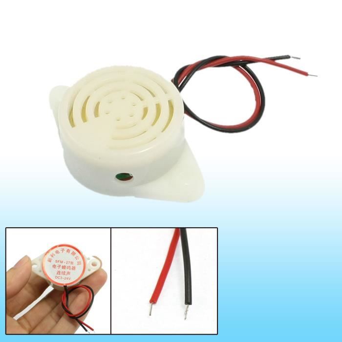 DC 3-24V deux Cables buzzer Son continu Avertisseur Sonore électronique ...