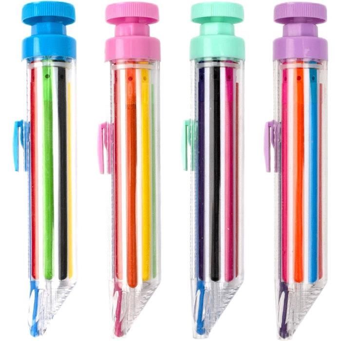 Crayons Lisses Rétractables 8 Couleurs Crayons Multicolores 8 En 1 ...