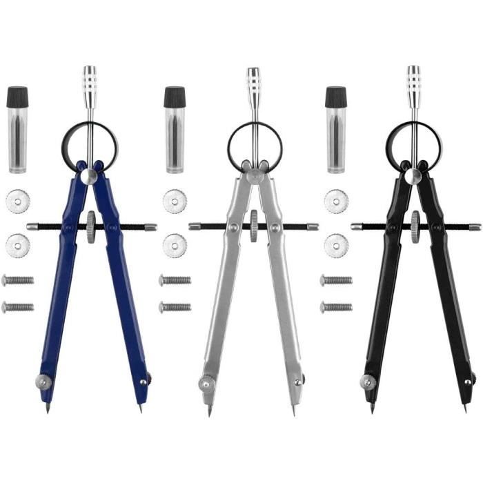 Compas de Mesure, 3Pcs Compas Professionnel Dessin Compas Scolaire de ...