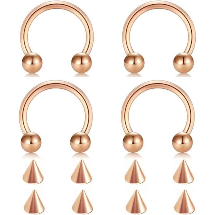Lot De 4 Piercings De Nez Pour Homme De 1,2 Mm En Acier Inoxydable Avec ...