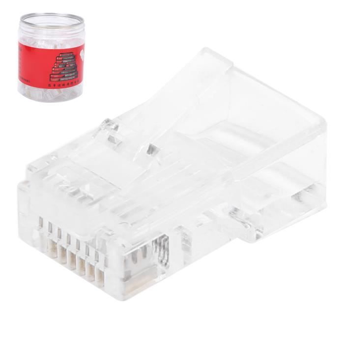 HIB Connecteurs RJ45 100 pièces RJ45 Cat5E modulaires non blindés ...