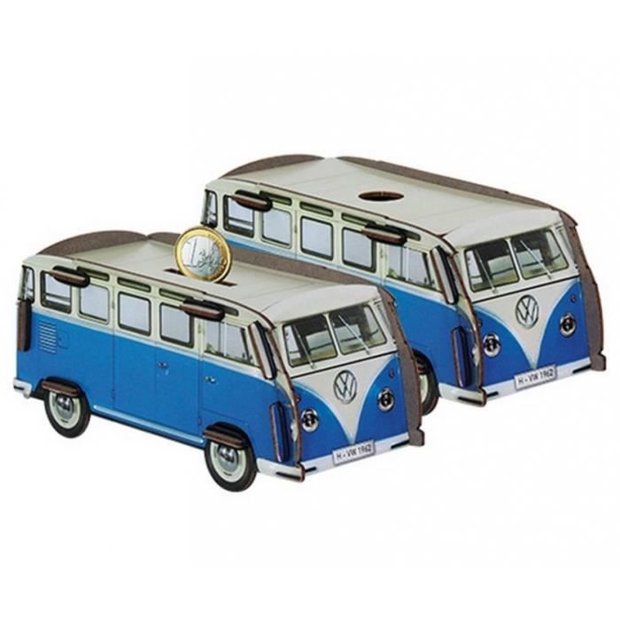 Kits en Bois - Volkswagen Combi bleu Tirelire kit en bois éco certifié ...