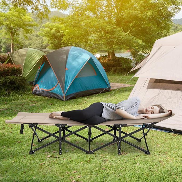 Lit Camp, Lit Camping Pliant avec 10 Pieds Soutien et Sac Transport ...