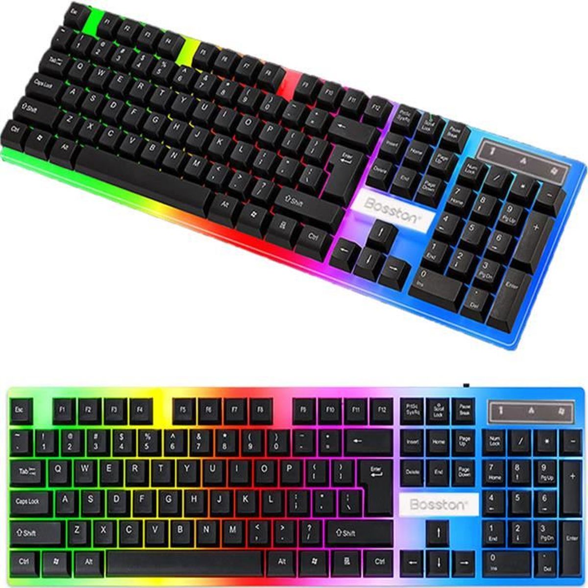 Retoo Clavier Gaming Mécanique Rétro-éclairé LED RGB Clavier Gaming ...