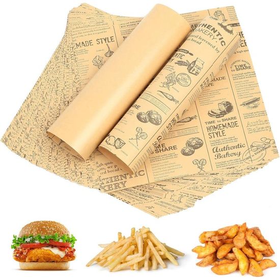 Papier Emballage Alimentaire, 100 Feuille De Papier Journal Alimentaire ...