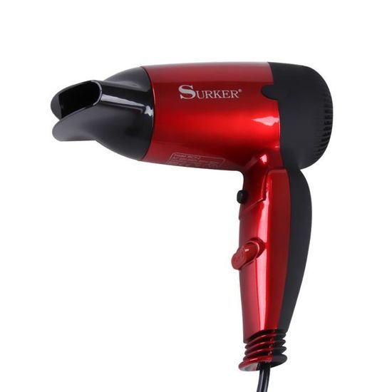 Rouge-Mini sèche cheveux Portable, sèche cheveux électrique pliable, à ...