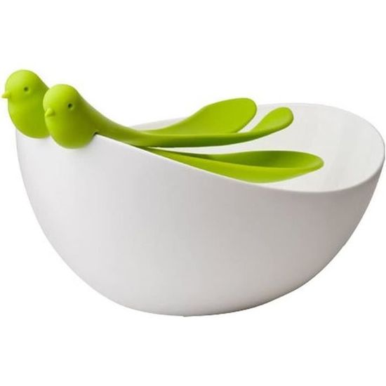 Saladier Design avec Couverts Vert [397] - Cdiscount Maison