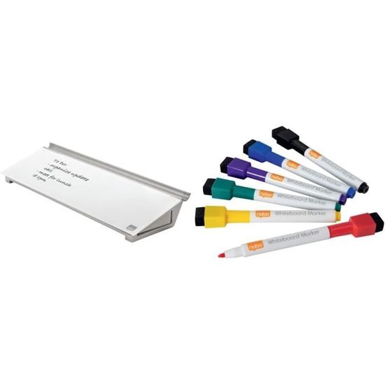 Mini Tableau Blanc Mémo Portable pour Bureau, Surface en Verre ...