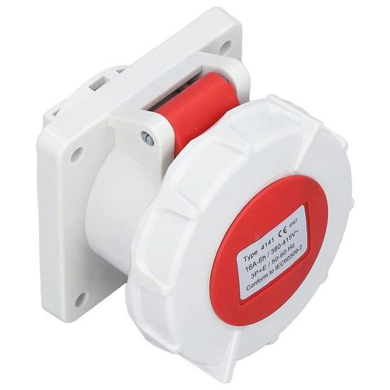Prise Étanche Industrielle, 3P + E Ac 380-415V 16A Nylon + Connecteur De Prises De Montage ...