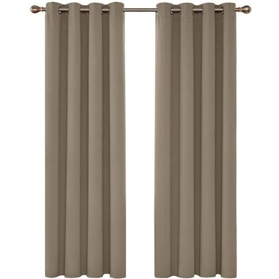 Deconovo Lot de 2 Rideaux Occultants pour Dressing à Oeillets 140x180cm ...