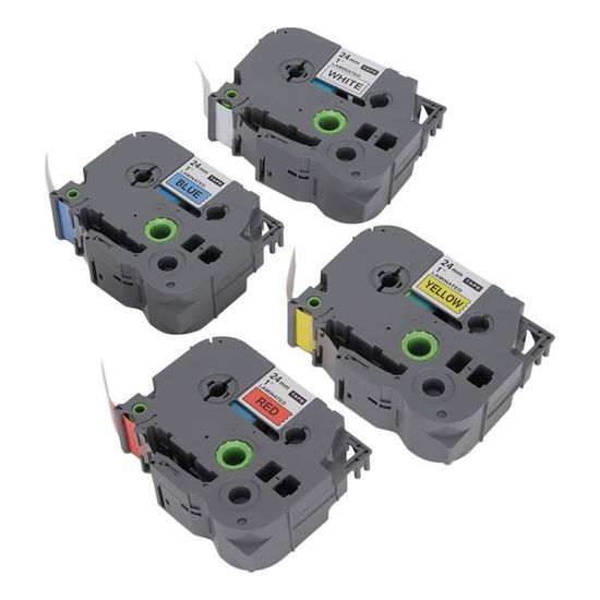 YIC Ruban d'étiqueteuse 24mm 4PCS Label Maker Tape Clear Fast Printing ...