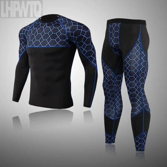Sous-vêtements thermiques de compression pour hommes,leggings d'entraînement de gym,ensemble de ...